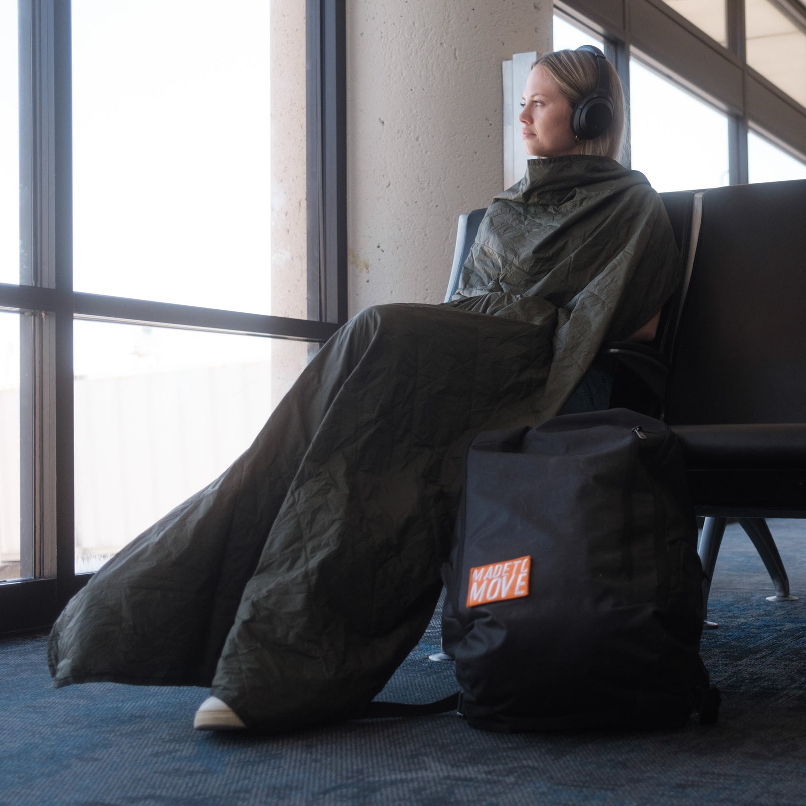 Layover™ Compact Travel Blanket | Insulated & Packable | Spruce | Gravel