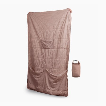 Layover™ Compact Travel Blanket | Insulated & Packable | Blue | Gravel